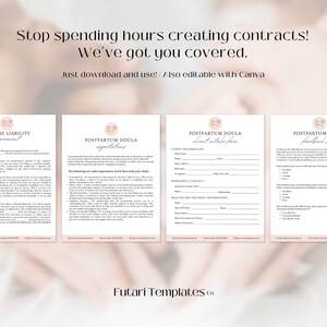 Postpartum Doula Contract Bundle | Doula Contract | Doula Service Agreement | Doula Client ...