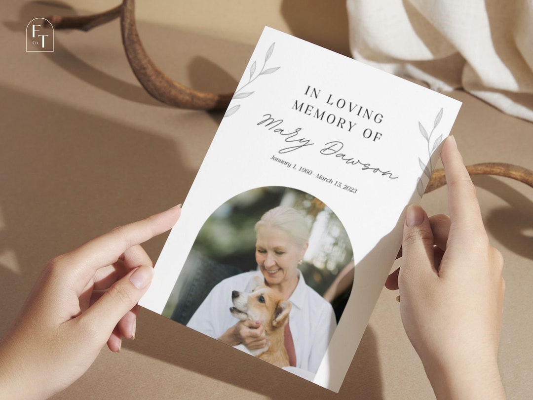 Foldable Funeral Program Template | Celebration of Life (canva) - Etsy
