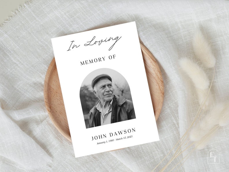 Minimalist Funeral Program Template | Celebration of Life | Foldable ...