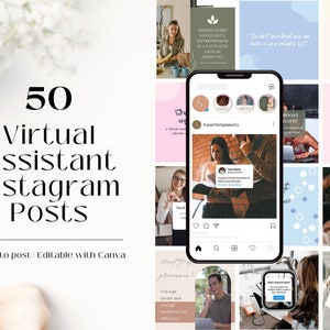 50 Virtual Assistant Instagram Posts | Canva Templates (digital ...