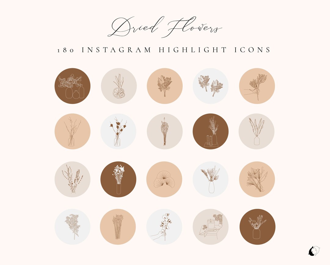 Dried Flowers Instagram Highlight Covers, Florist Wedding (JPG Files ...