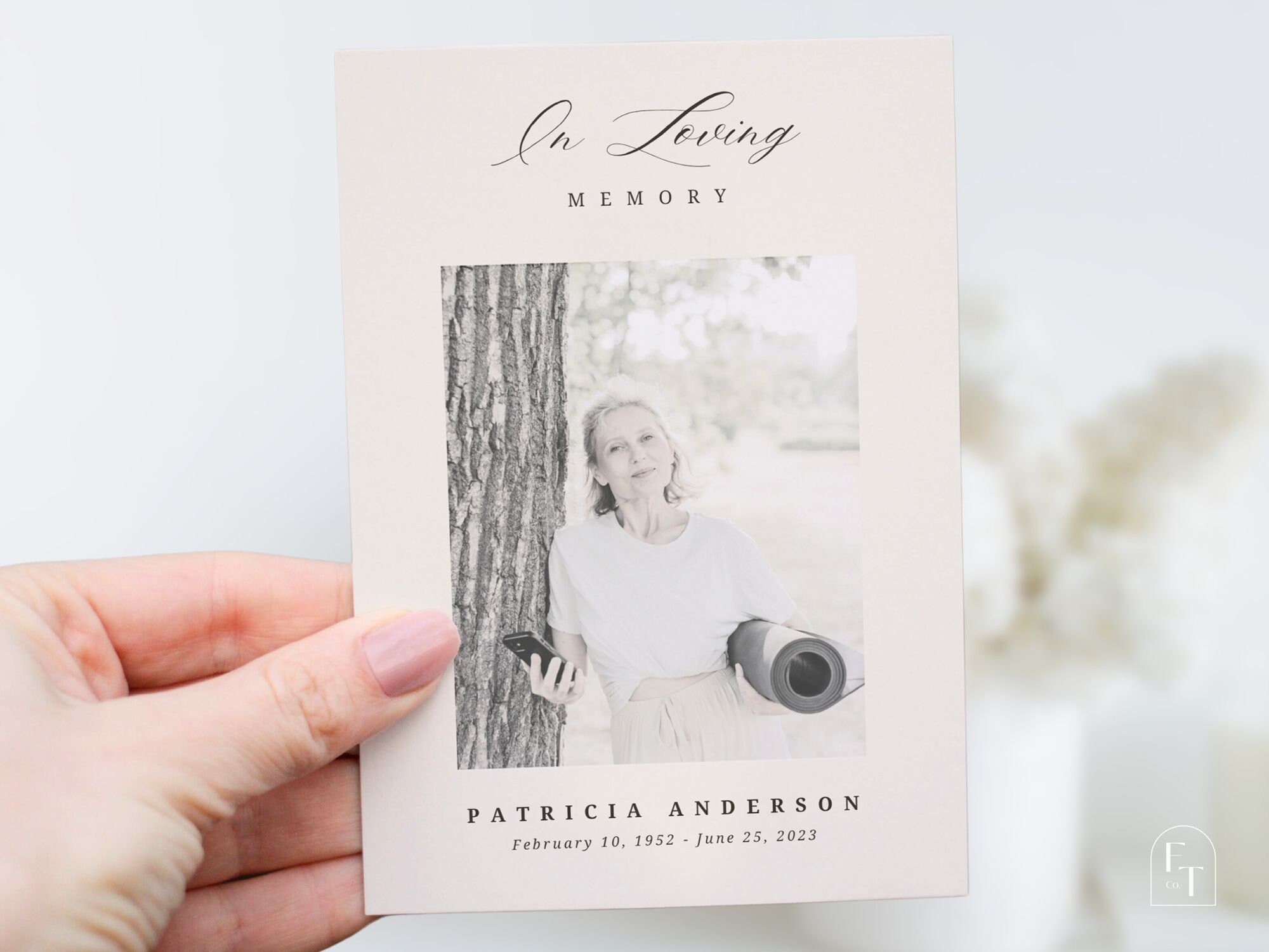 Funeral Program Template | in Loving Memory | Foldable Funeral Memorial ...