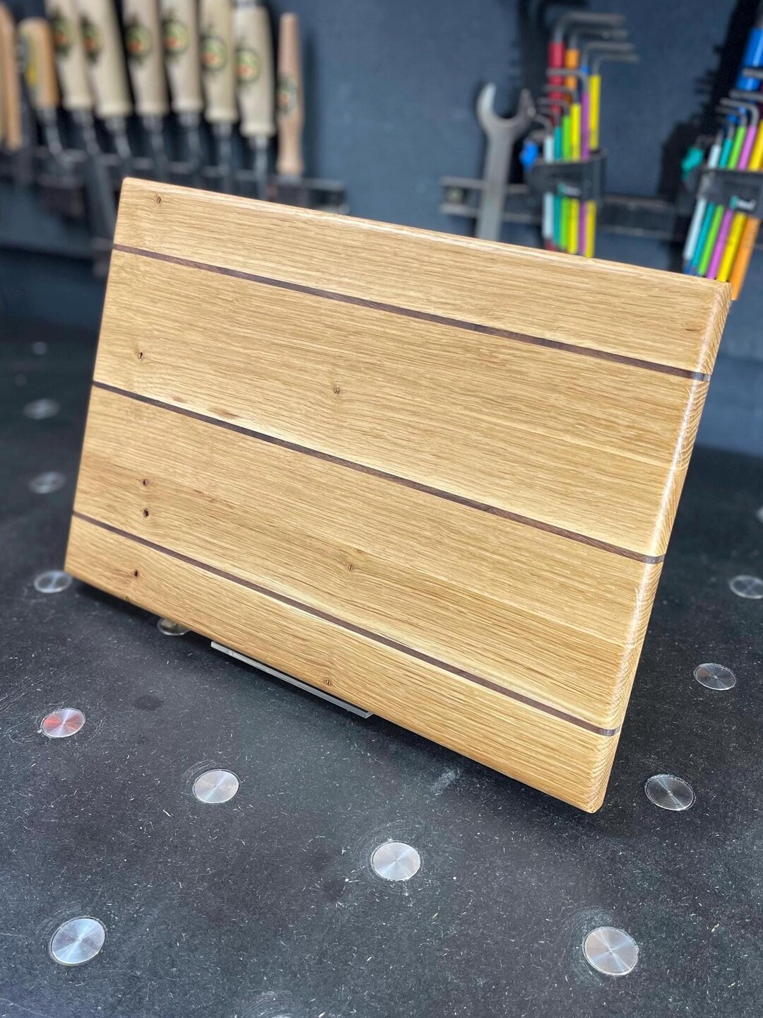 Oak Cutting Board / Breadboard With Black Walnut Accent Strips - Etsy