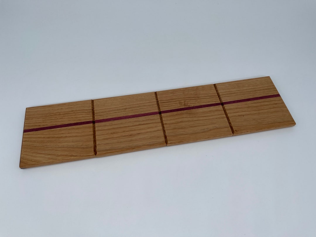 European Oak With Purple Heart Strip Coasters Set of 4 Handmade - Etsy