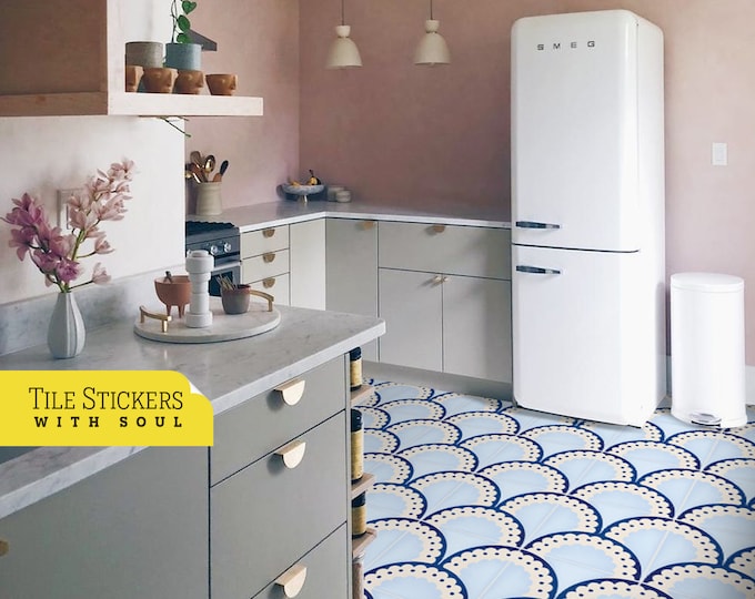 Floor Tile Stickers, Modern Geometric Graphic Backsplash, Peel and ...