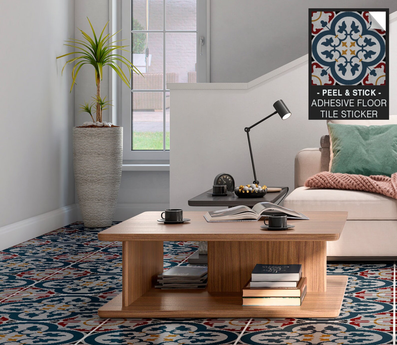 Tile Decal, Mosaic Floor Art, Tile Stickers, Mosaic Tiles, Tiles, Tile ...