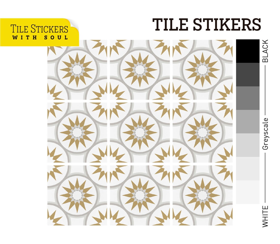 Geometric Tile Stickers for Floor and Wall, Mosaic Tiles Sticker, Wall ...