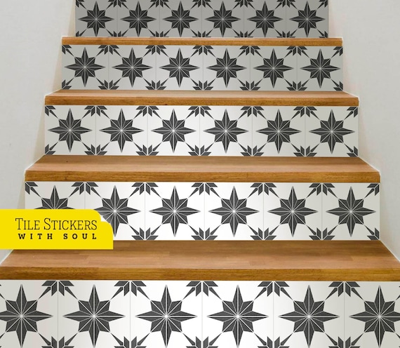 Stair Riser Panel Vinyl Strips Stair Riser Tiles Vinyl | Etsy