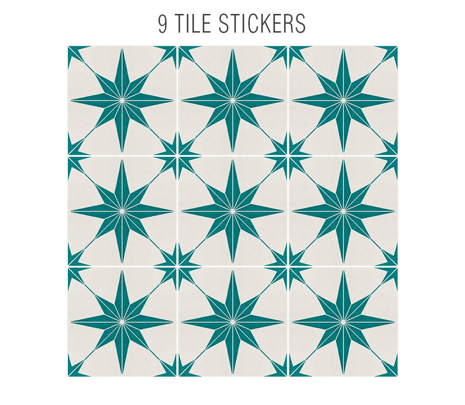 Turquoise Floor Decals, Vinyl Tile Stickers, Floor Tile Sticker, Peel ...