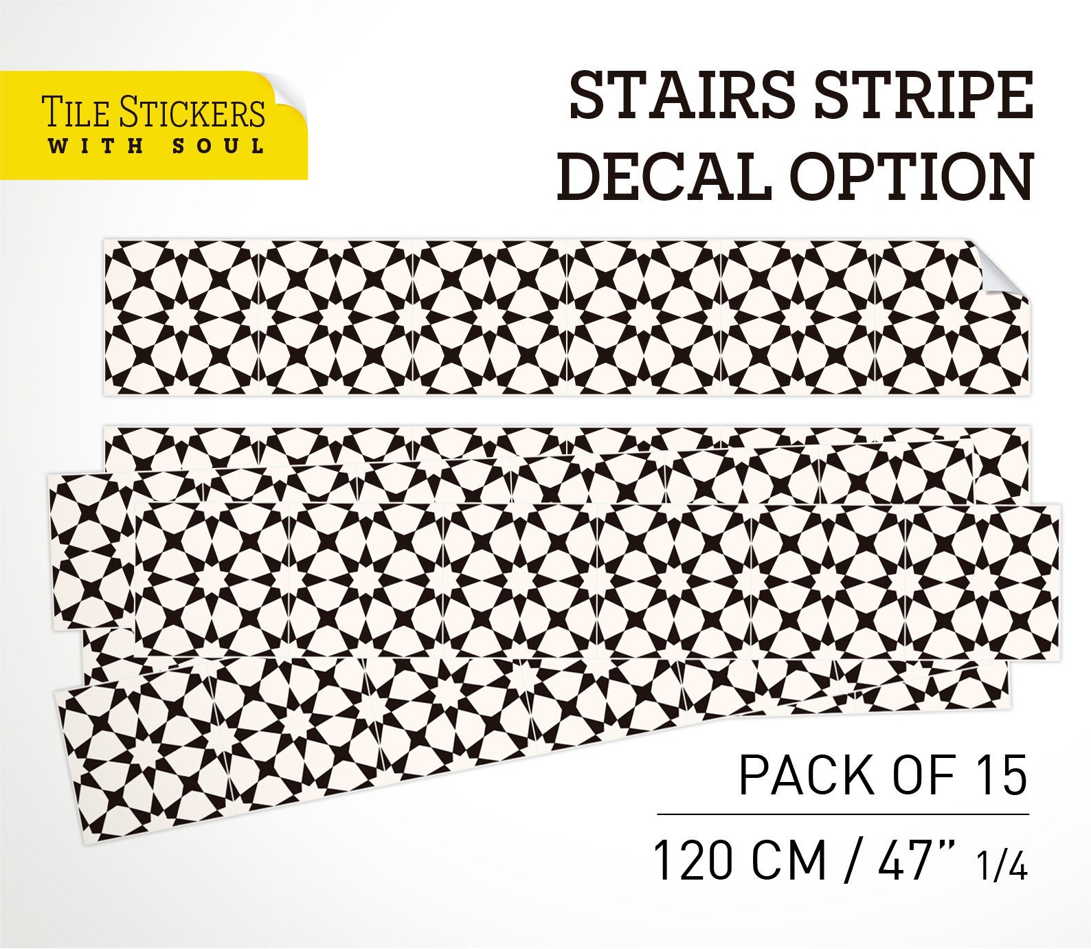 Stair Riser Stickers Removable Stair Riser Tile Decals Peel - Etsy