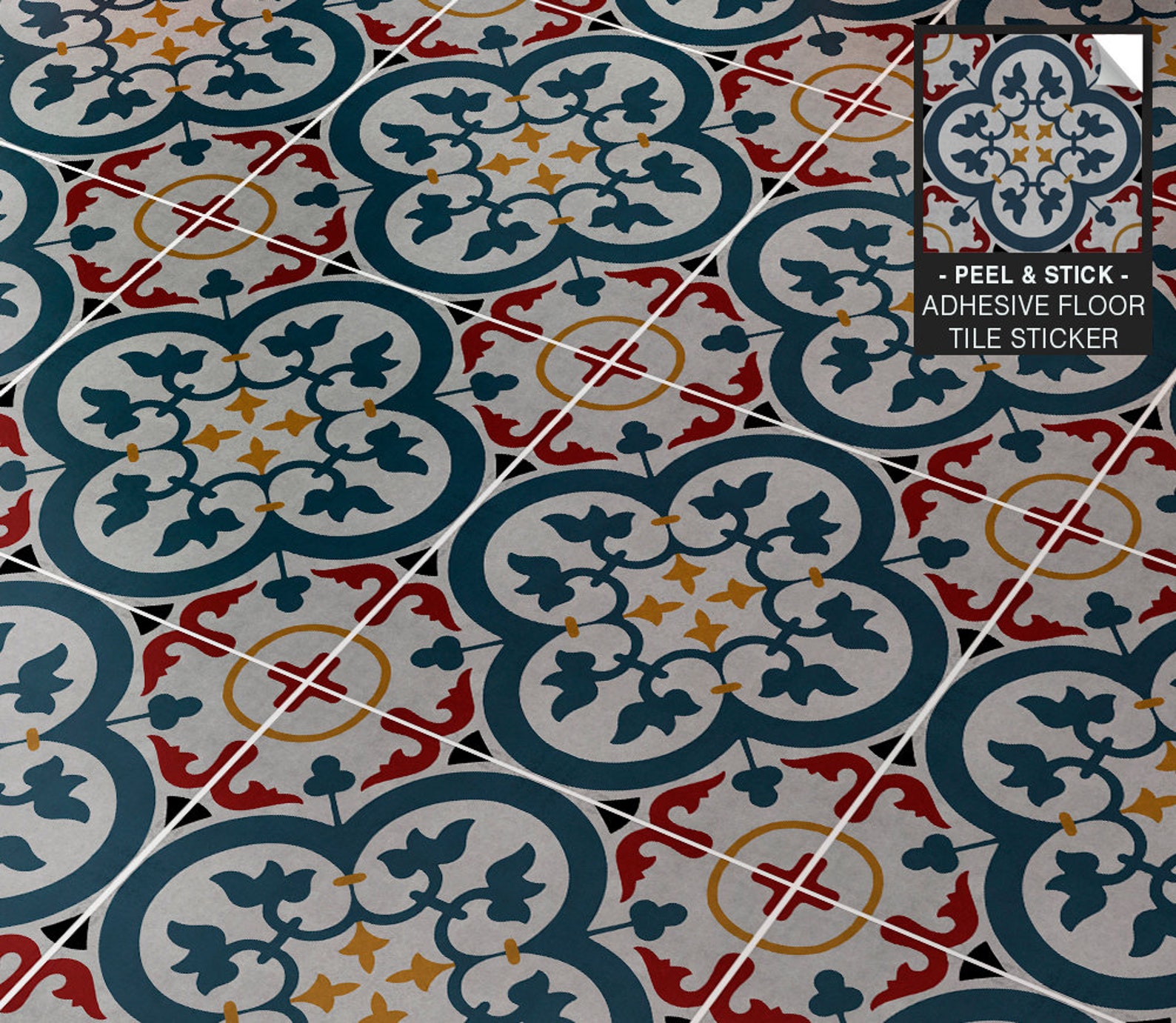 Tile Decal, Mosaic Floor Art, Tile Stickers, Mosaic Tiles, Tiles, Tile ...