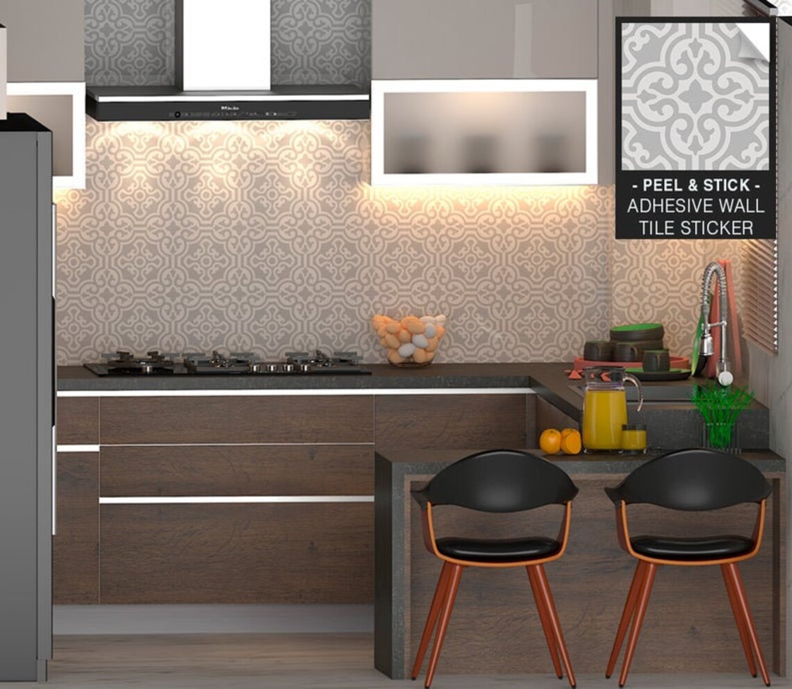 Kitchen and Bathroom Splashback Removable Vinyl Wallpaper | Etsy