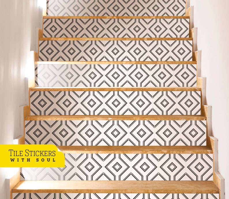 Stair Riser Panel Vinyl Strips Stair Riser Tiles Vinyl | Etsy