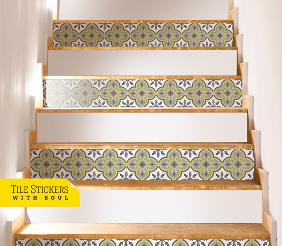 Stair Riser Panel Vinyl Strips Stair Riser Tiles Vinyl | Etsy