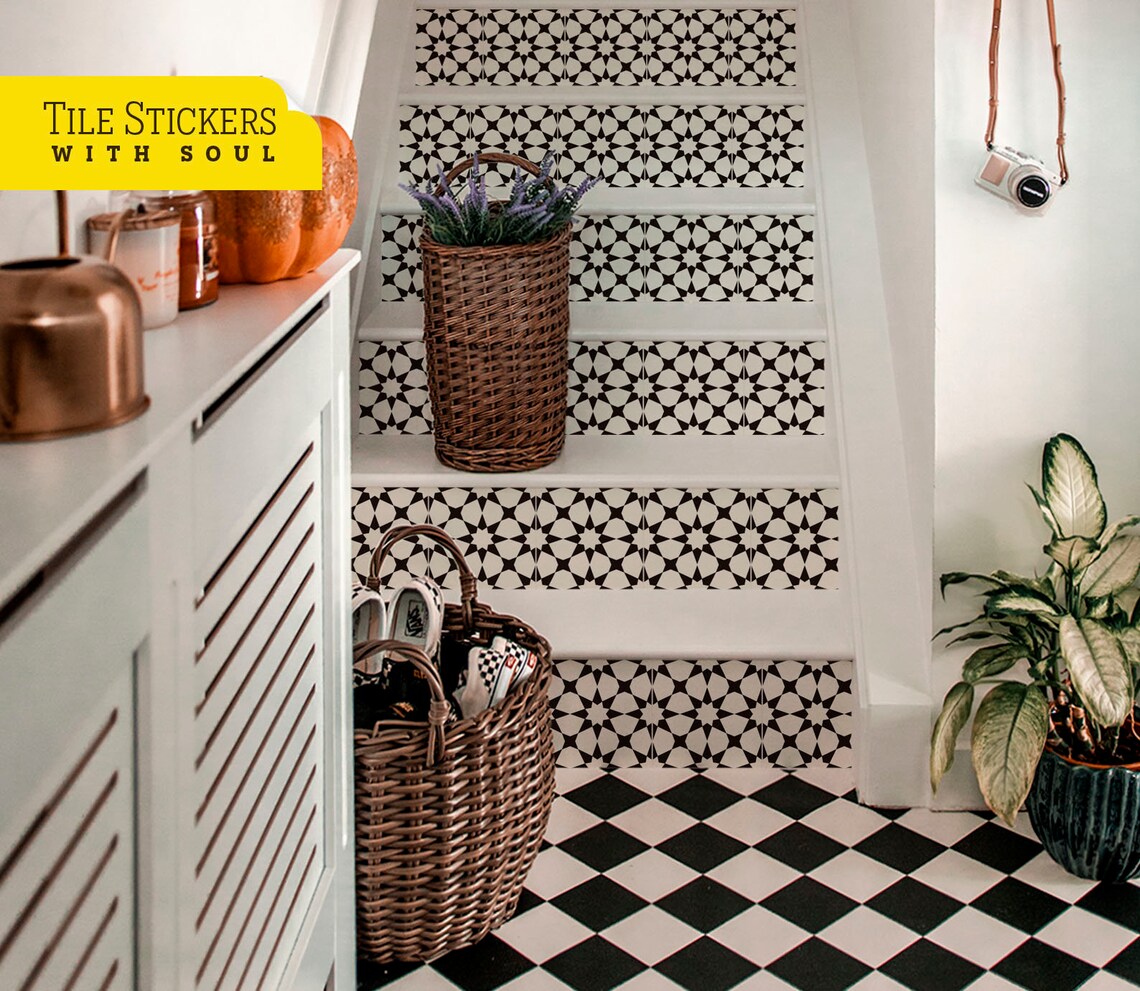 Stair Riser Stickers Removable Stair Riser Tile Decals Peel | Etsy