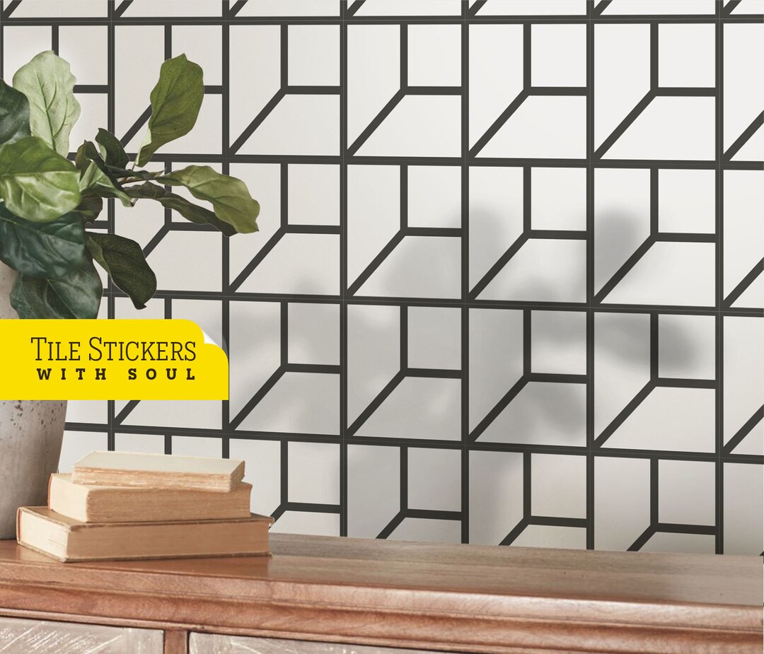 Geometric Tile Sticker Bathroom, Backsplash Tile Stickers, Fireplace ...