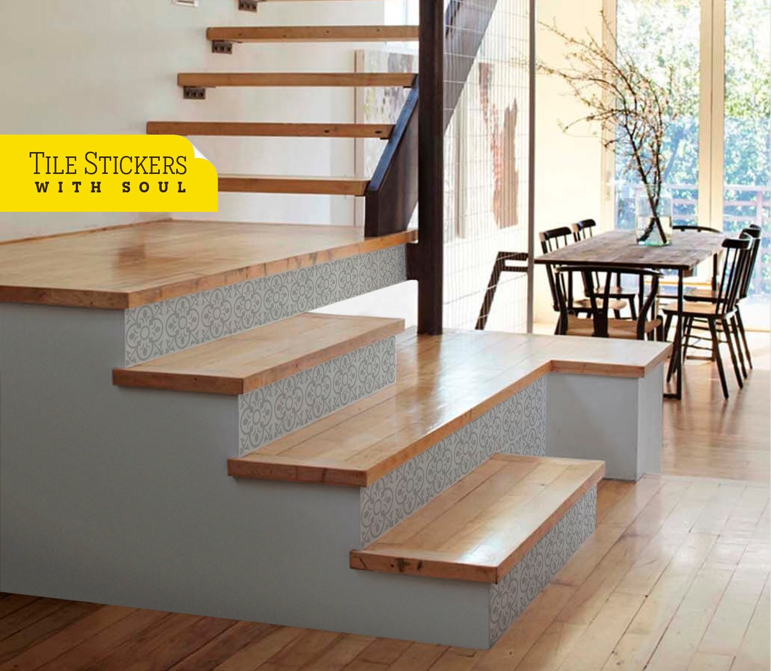 Stair Riser Panel Vinyl Strips Stair Riser Tiles Vinyl | Etsy