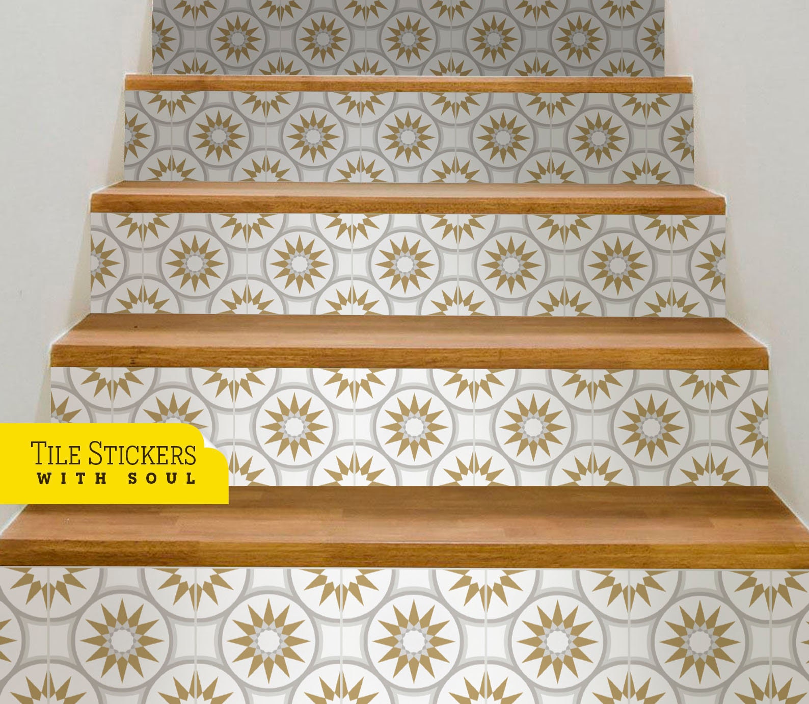 Geometric Tile Stickers for Floor and Wall, Mosaic Tiles Sticker, Wall ...