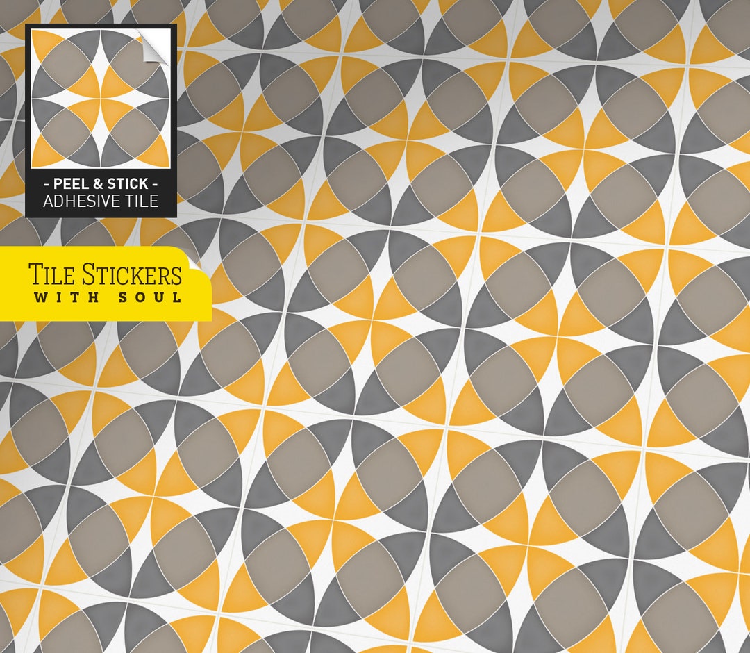 Geometric Tile Sticker for Floor, Wall, Backsplash, Fireplace... Pack ...