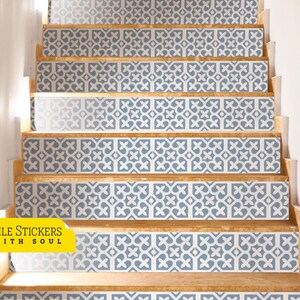 Dark Pastel Blue Tile Stickers for Floor and Wall, Mosaic Tiles Sticker ...
