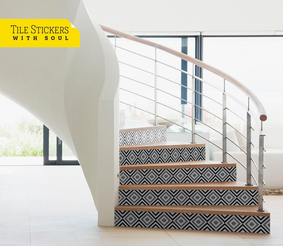 Stair Riser Panel Vinyl Strips Stair Riser Tiles Vinyl - Etsy