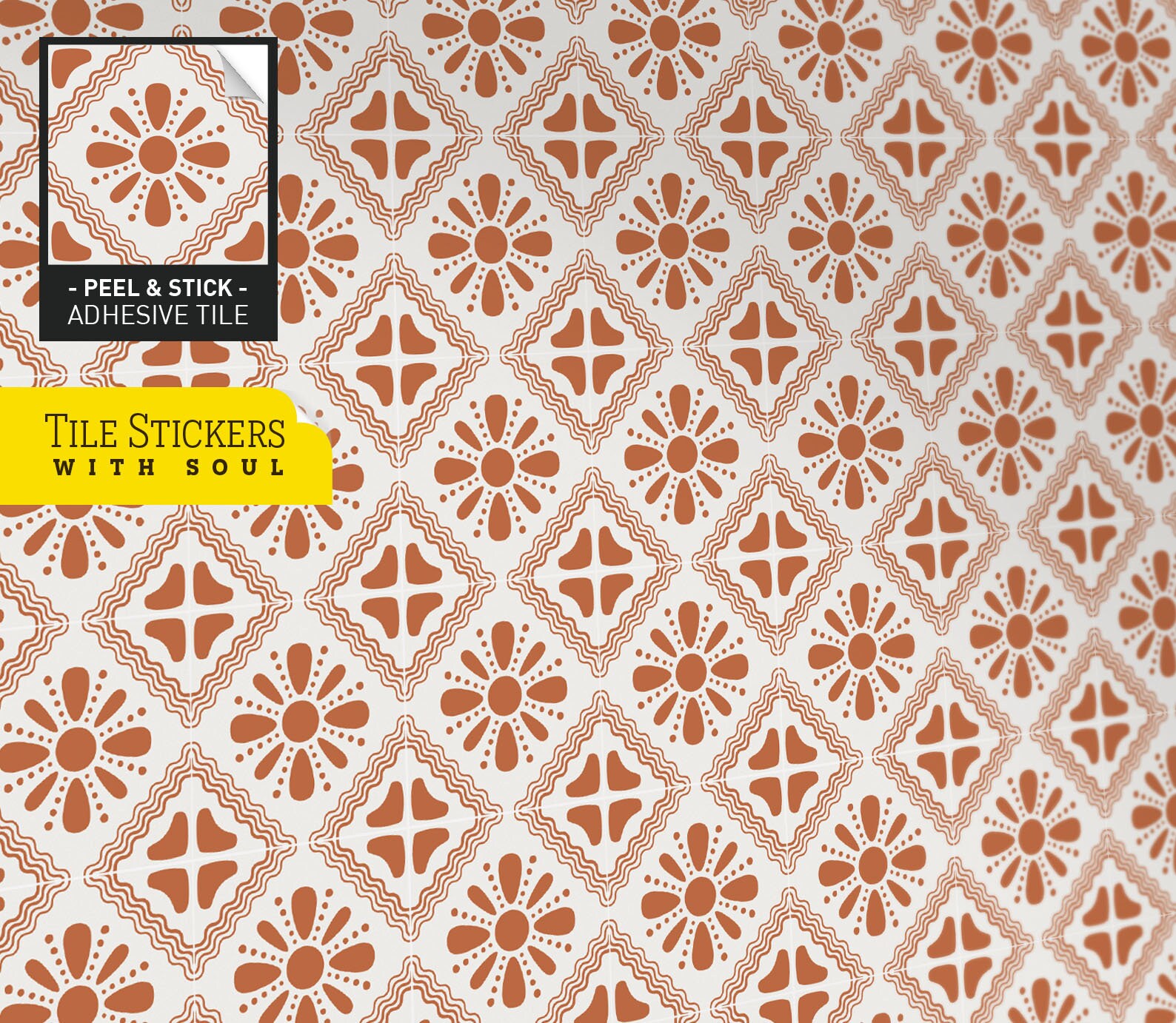 Orange Tiles Stickers for Floor Wall Backsplash Fireplace | Etsy