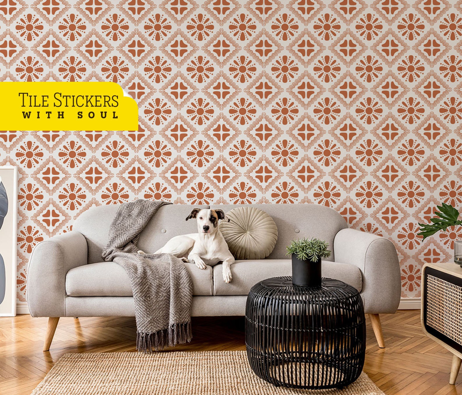 Orange Tiles Stickers for Floor Wall Backsplash Fireplace | Etsy