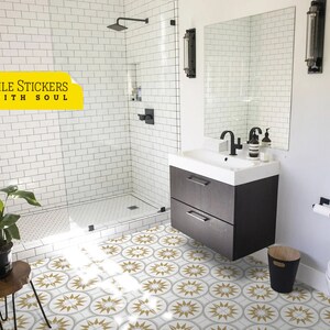 Geometric Tile Stickers for Floor and Wall, Mosaic Tiles Sticker, Wall ...