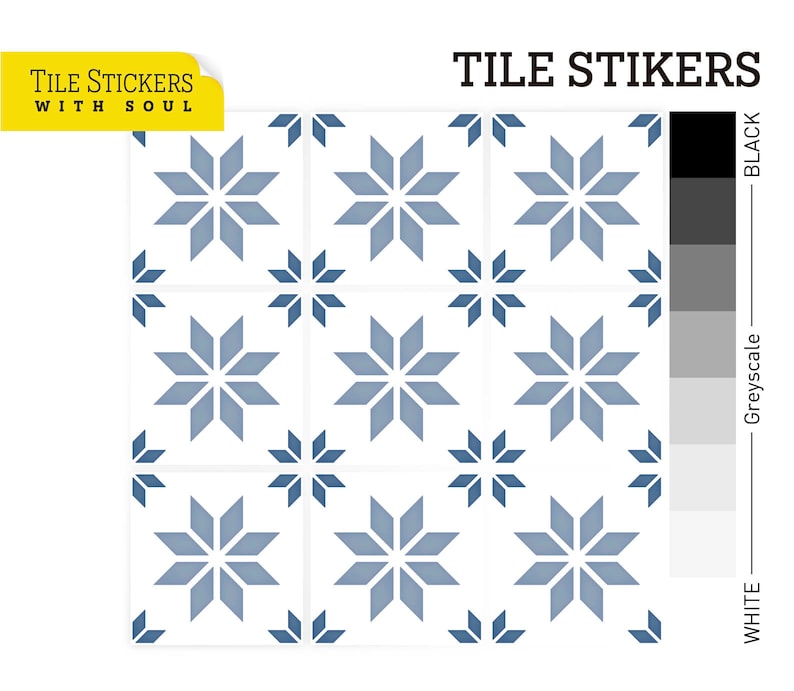 Pastel Blue Tile Stickers for Backsplash, Pastel Blue Tile Stickers ...