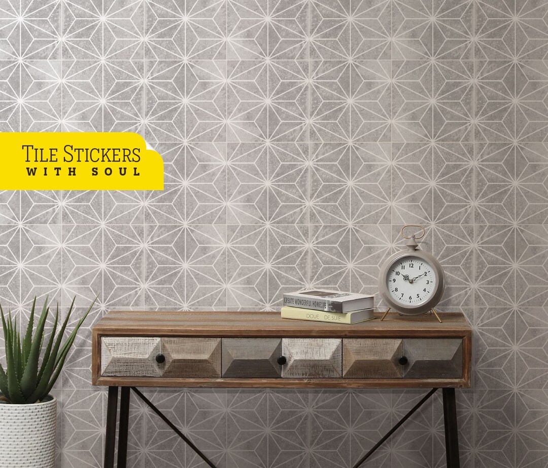 Geometric Tile Stickers for Floor and Wall, Mosaic Tiles Sticker, Wall ...
