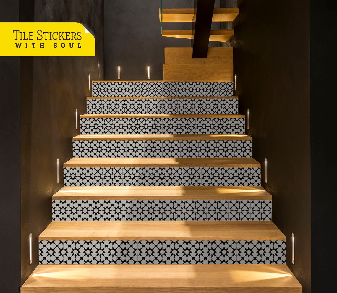 Stair Riser Stickers Removable Stair Riser Tile Decals Peel | Etsy
