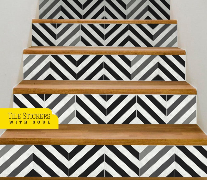 Stair Riser Panel Vinyl Strips Stair Riser Tiles Vinyl - Etsy