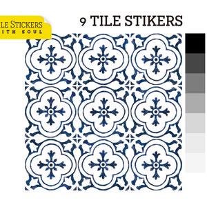 Mouraria Dark Blue Floor Tile Stickers, Wall Tile Peel N Stick, Home ...