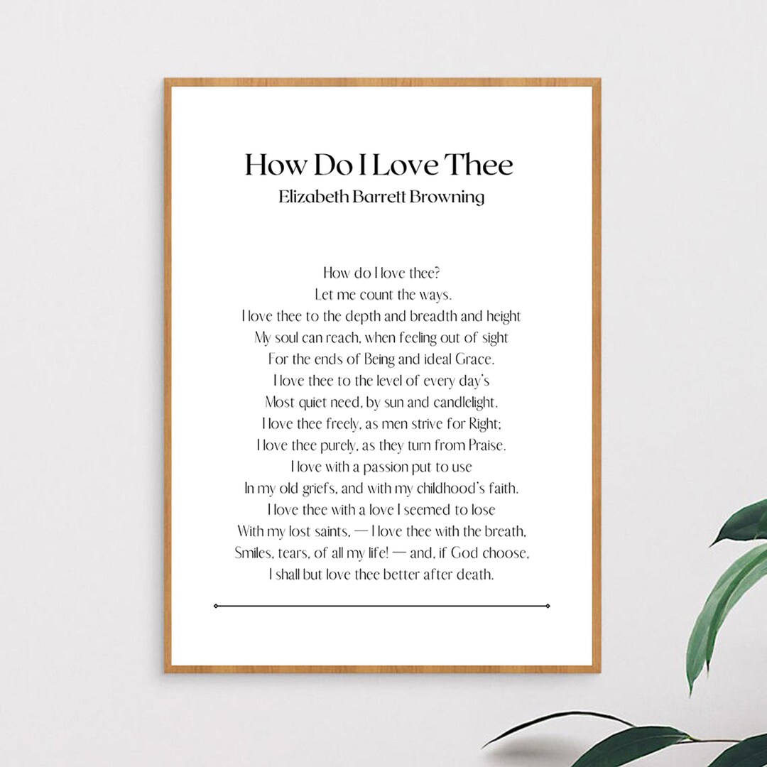 How Do I Lovethee E.b.browning Digital Download Wall - Etsy