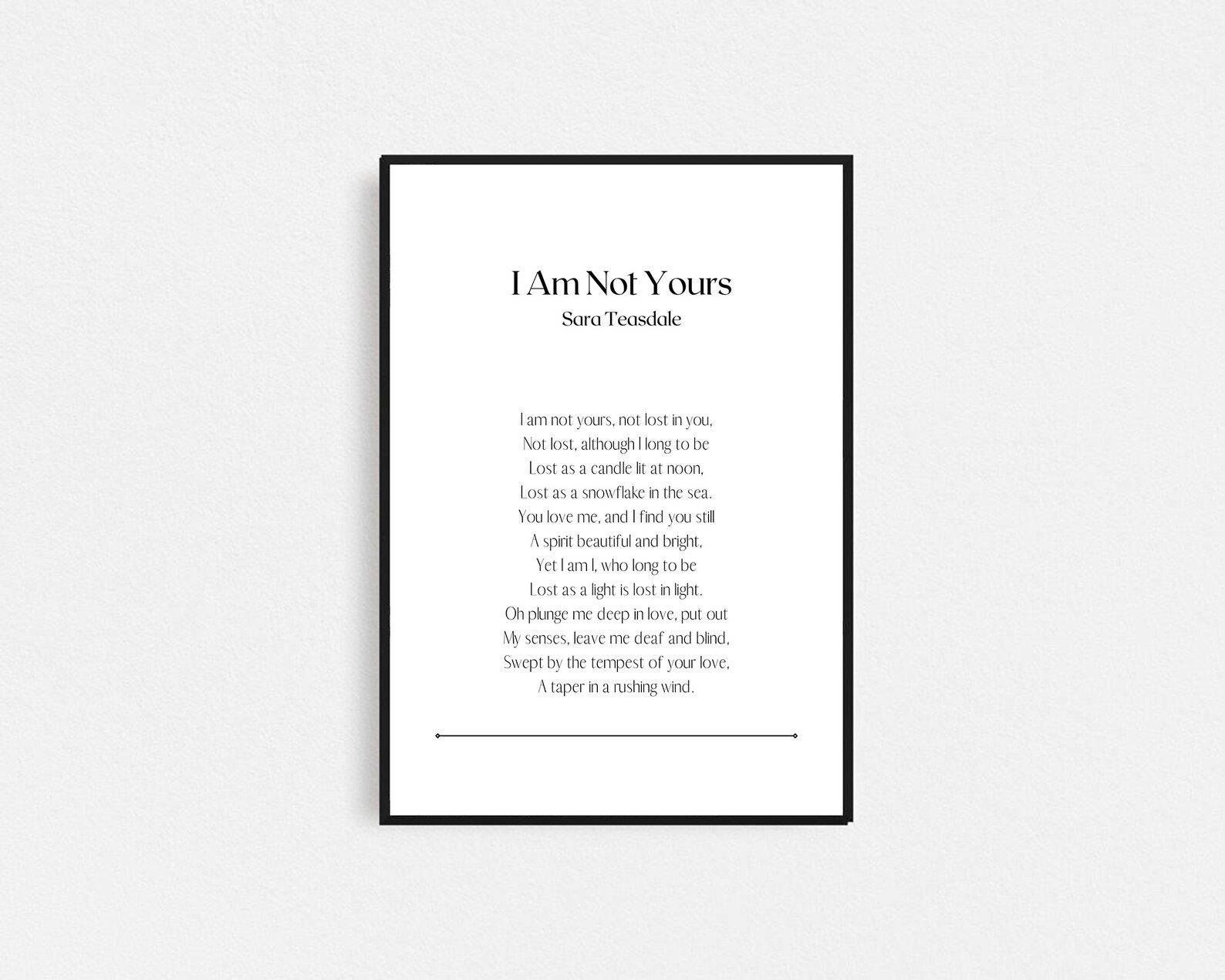 I Am Not Yours Sara Teasdale Boho Digital Download Wall - Etsy
