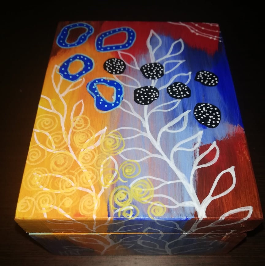 Small Wooden BOXES, Colored, Hand Painted, Jewelry Boxes. Colorful ...