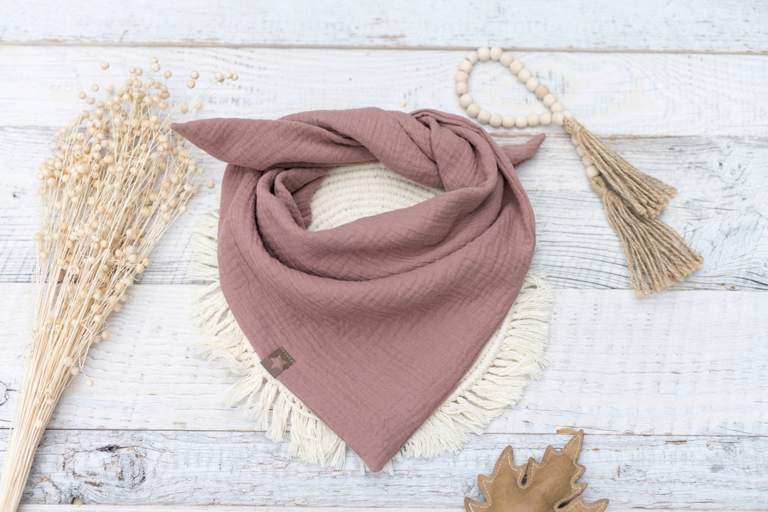 Musselin Tuch Kinder Mädchen Jungen Dreieckstuch old blush altrosa ...