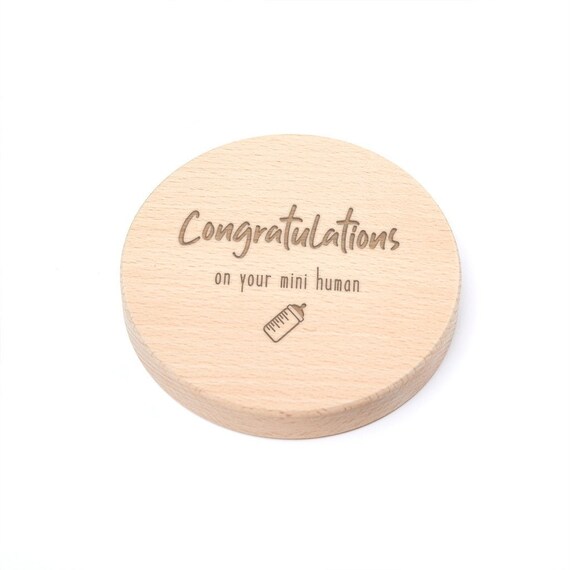 Engraved congratulations on Your Mini Human | Etsy