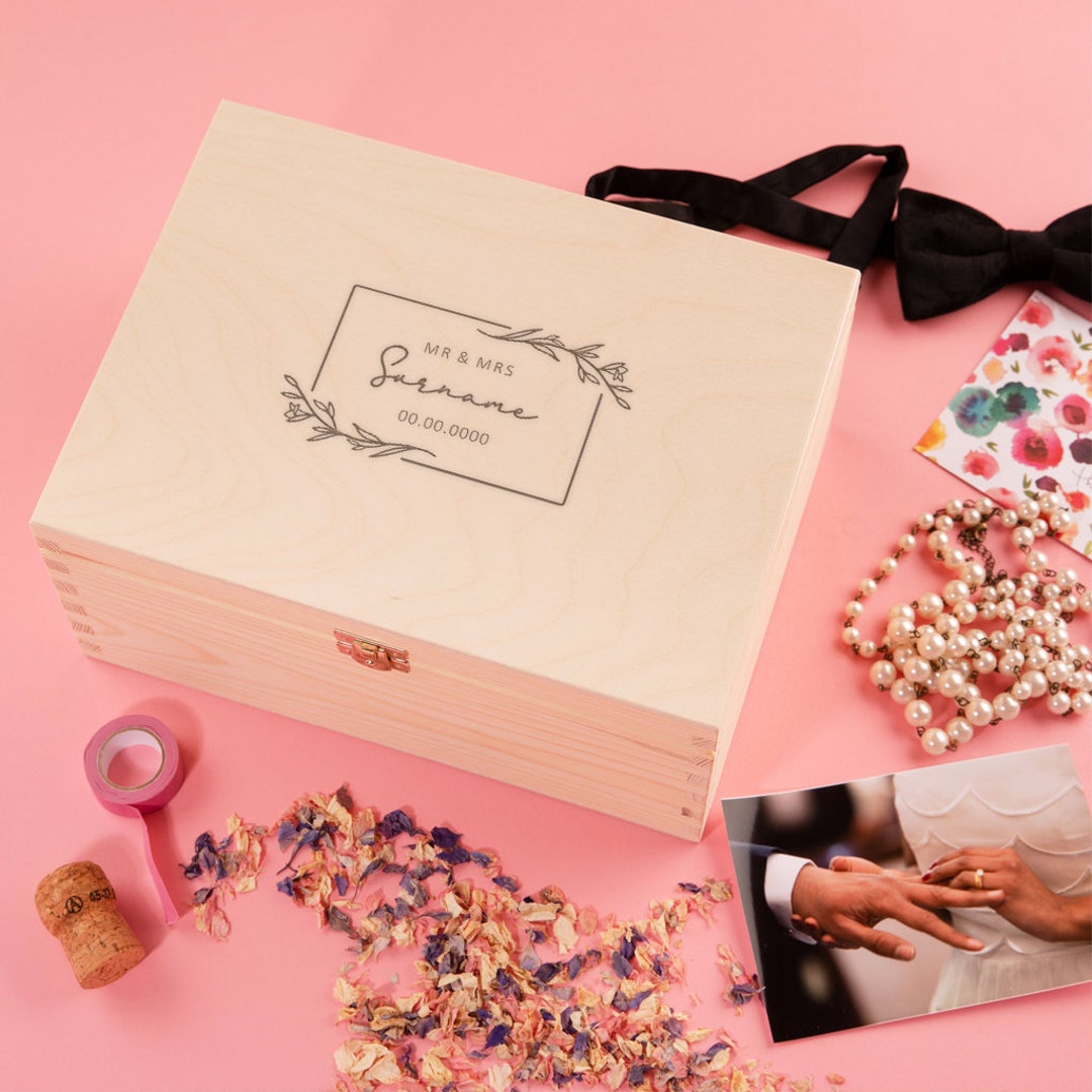 Personalised Wedding Keepsake Memory Box for Couple - Personalized ...