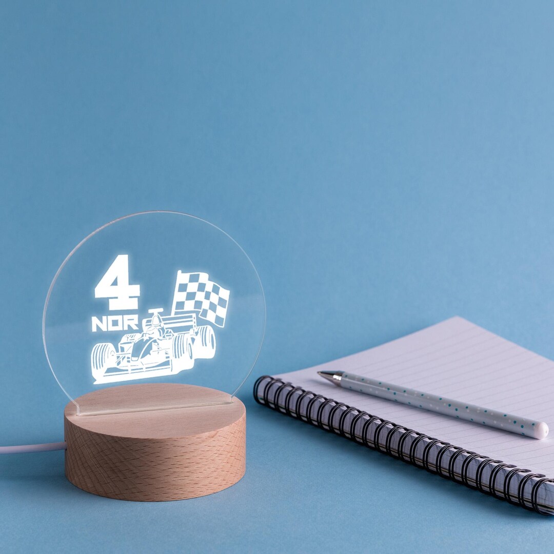 Engraved 'lando Norris' LED Desk Lamp | Racing Car Gift | Formula 1 ...