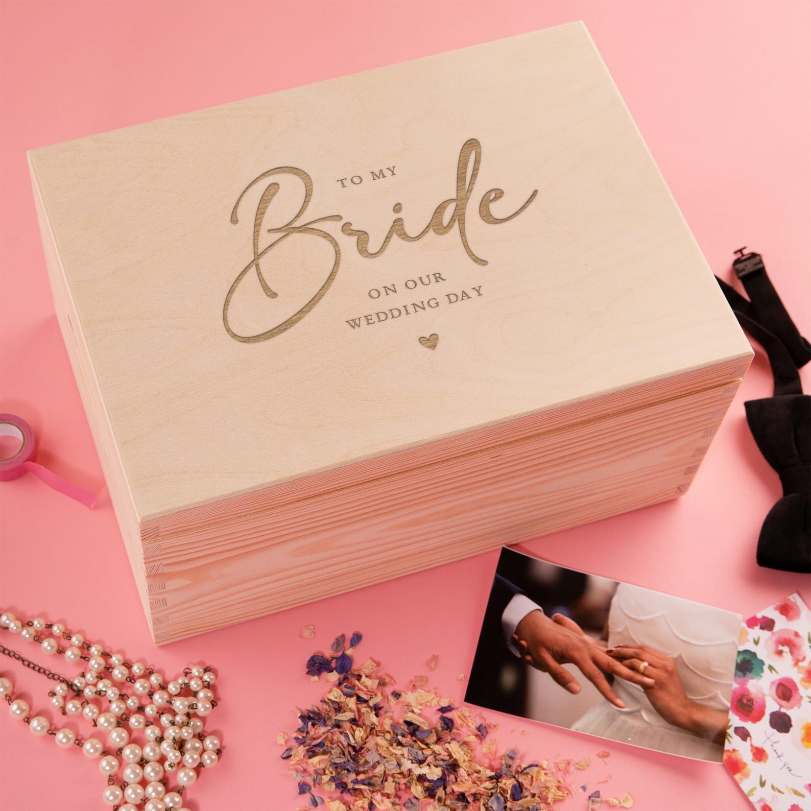 Engraved 'to My Bride on Our Wedding Day' Wedding Keepsake Memory Box ...
