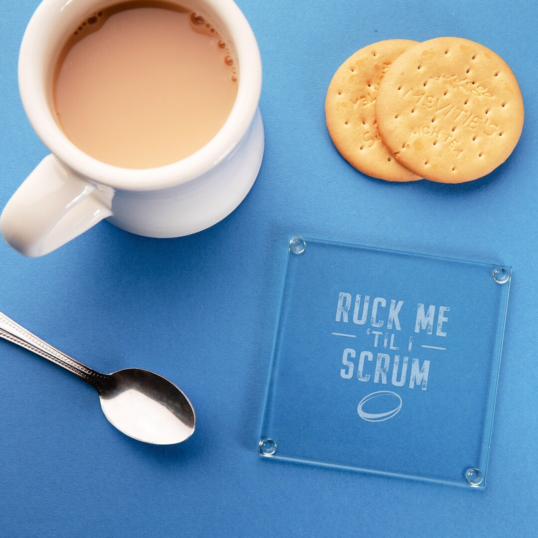 Engraved "ruck Me Til I Scrum" Coaster or Hip Flask - Rugby Gifts for ...