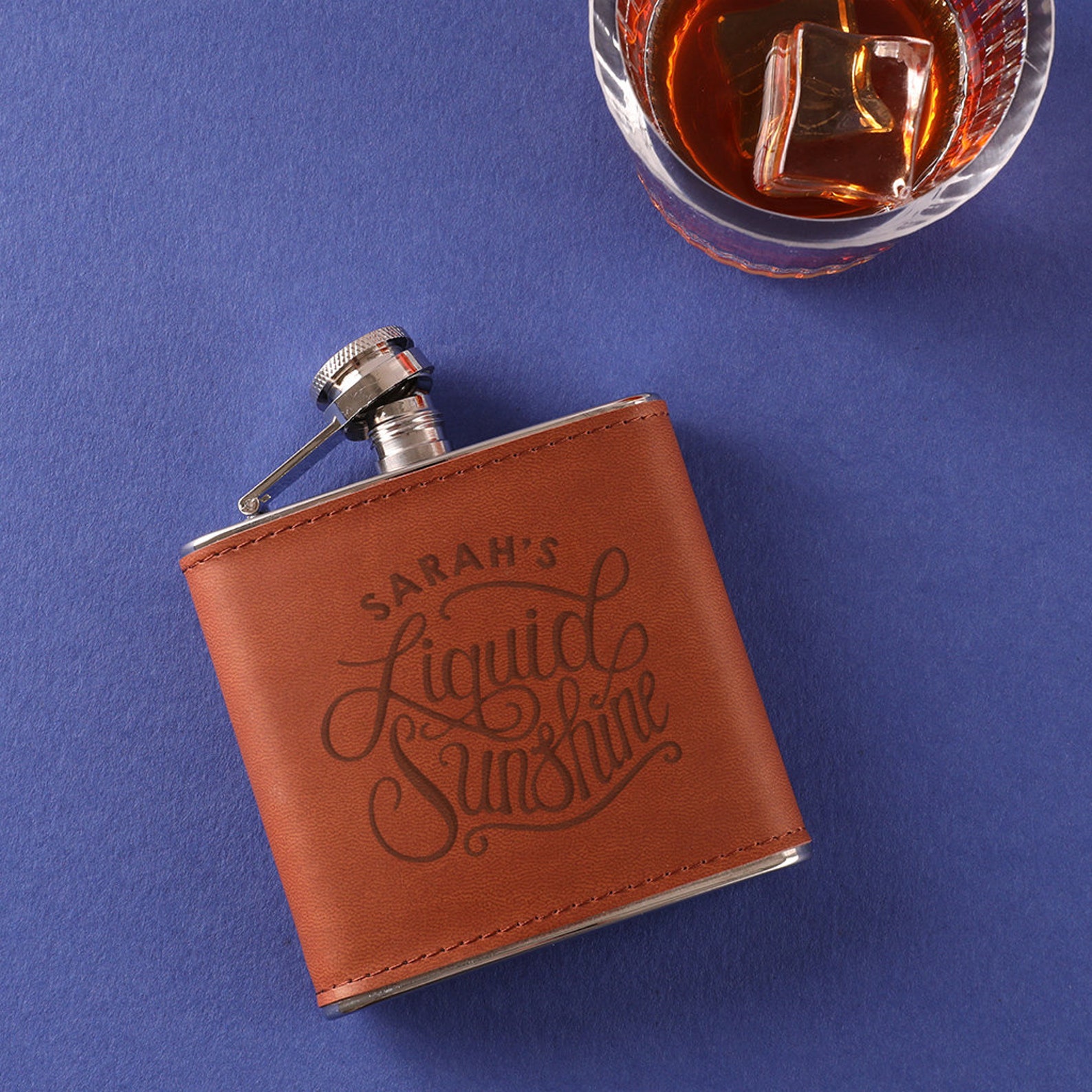 Personalised liquid Sunshine Leather or Metal Hip - Etsy