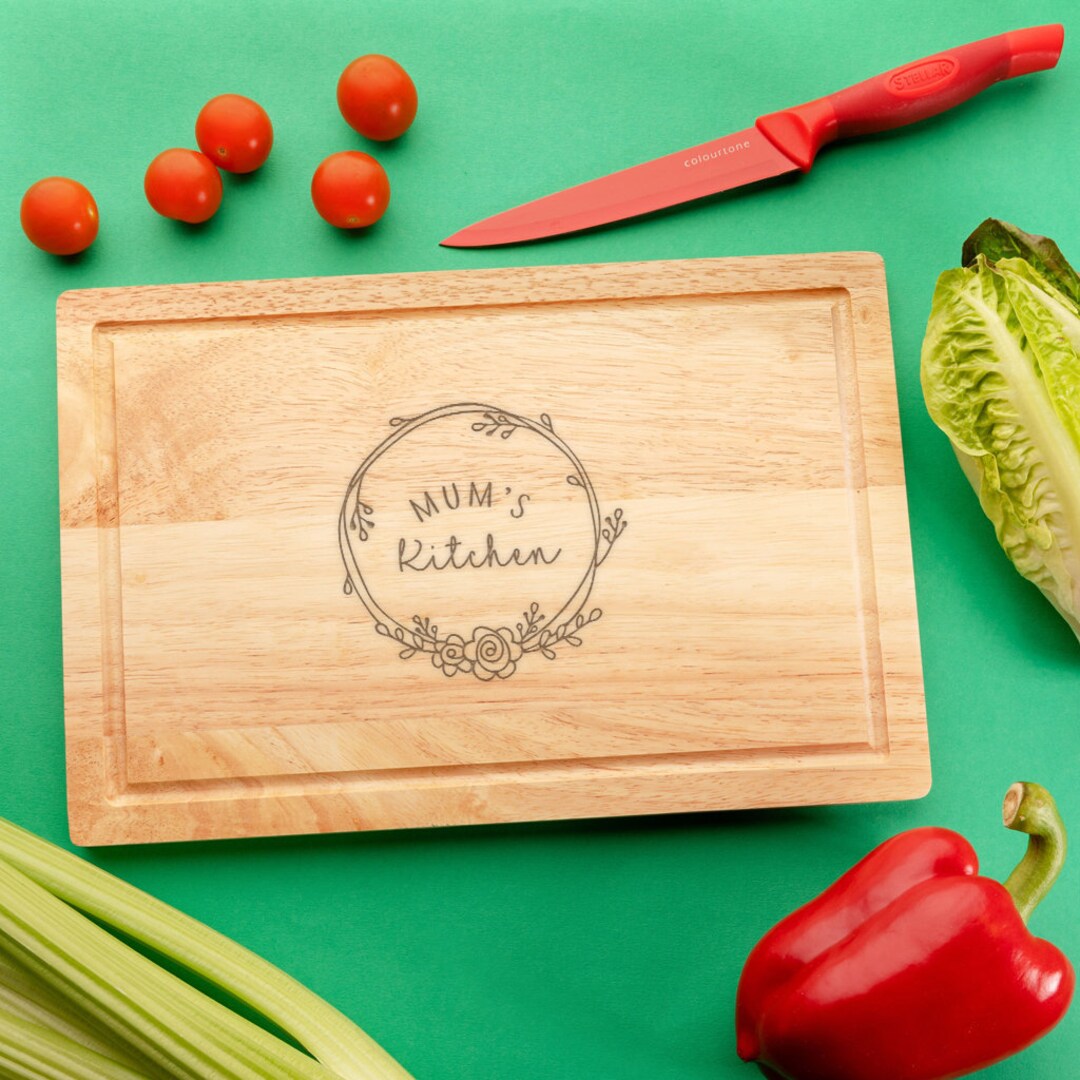 Engraved "mum's Kitchen" Wooden Chopping / Cutting Board - Unique ...