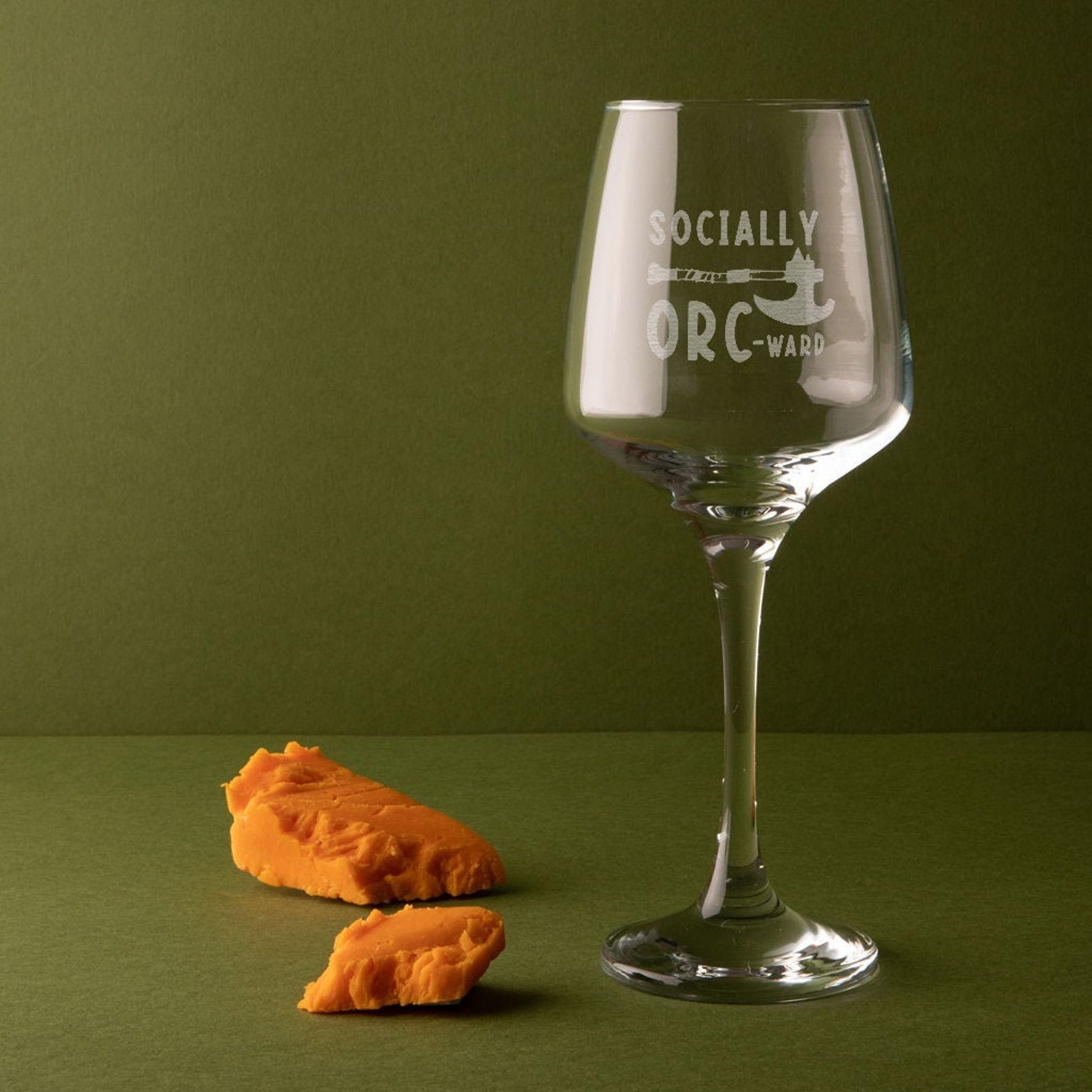 Engraved socially Orc-ward Wine Glass for Dnd - Etsy
