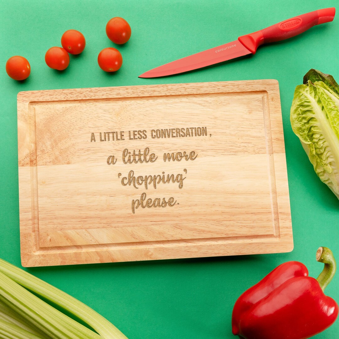 Engraved "a Little Less Conversation" Cutting Board - Funny Chopping ...