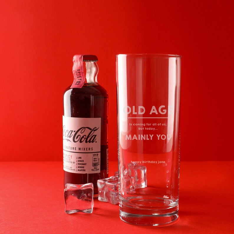 Personalised 'old Age' Highball Glass Personalized - Etsy