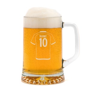 Personalised Football Jersey Beer Tankard - World Cup Beer Glass ...