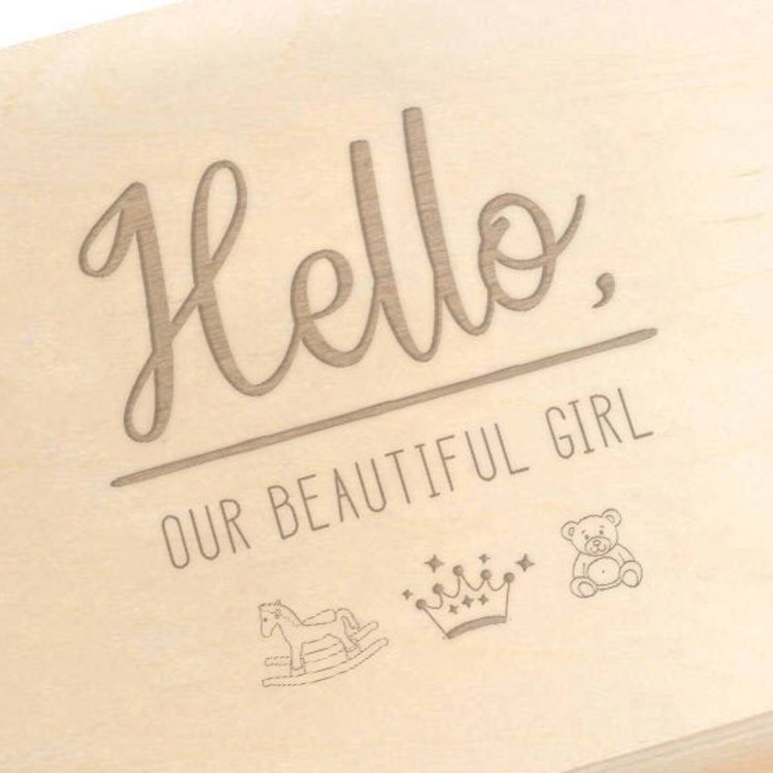 Engraved hello Our Beautiful Girl Baby Keepsake | Etsy