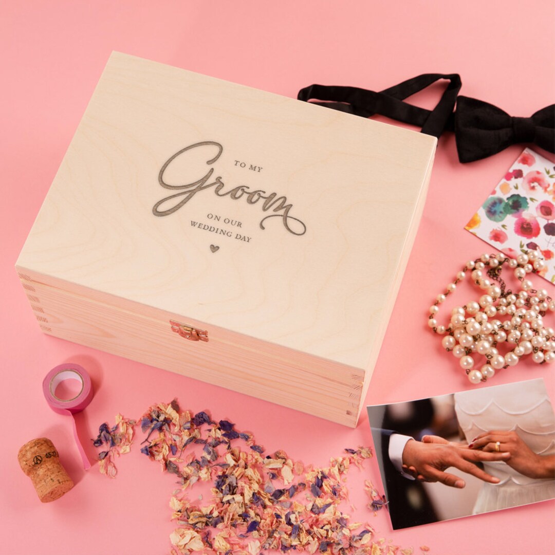 Engraved "to My Groom on Our Wedding Day" Wedding Keepsake Memory Box ...